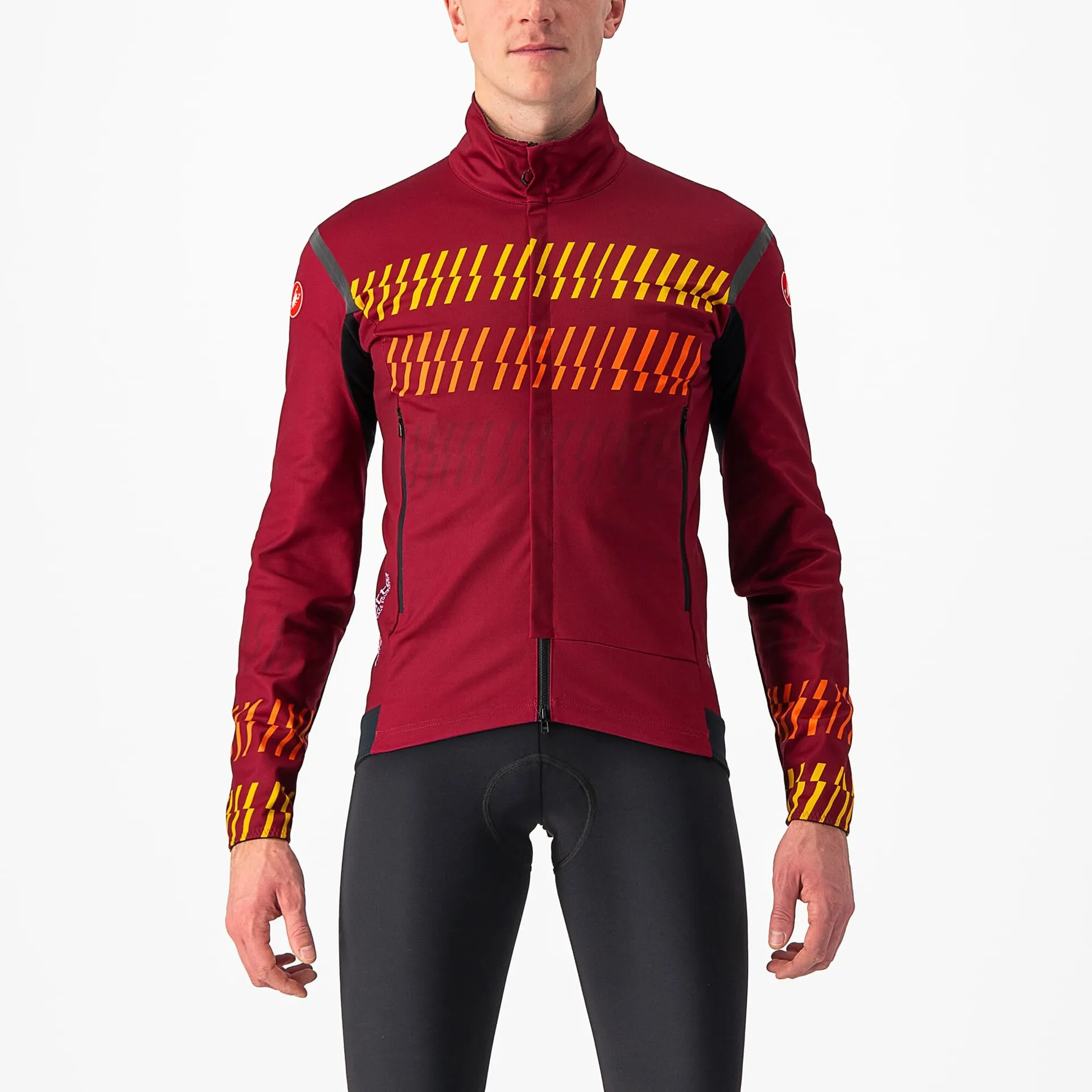 Castelli Unlimited Perfetto RoS 2 Jacket in Bordeaux/Goldenrod/Orange